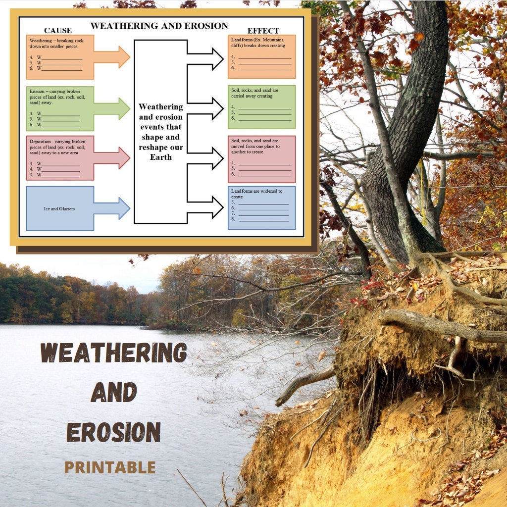 Weathering and Erosion Science Graphic Organizer - Etsy