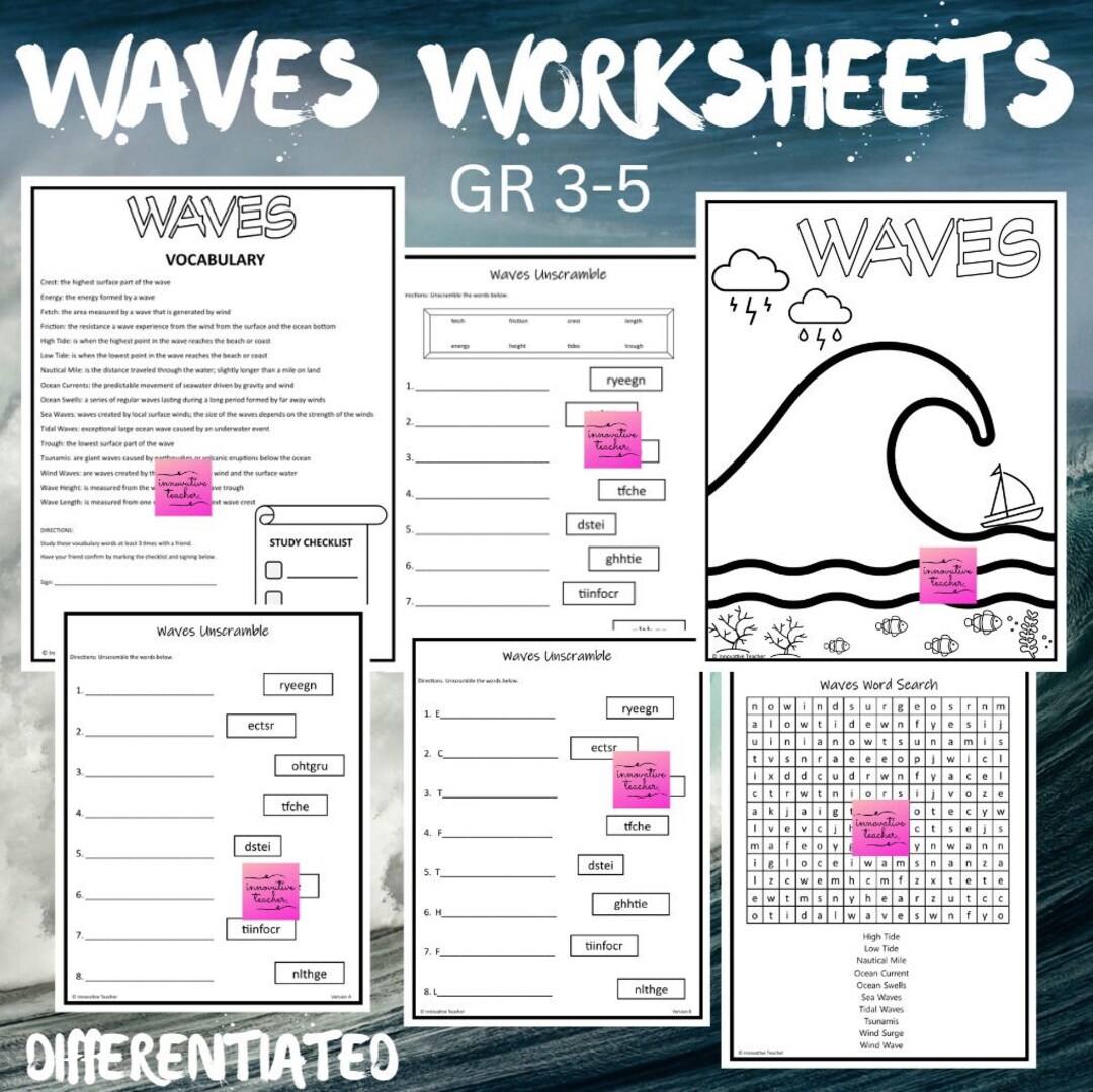 Waves Worksheets Upper Elementary Science - Etsy