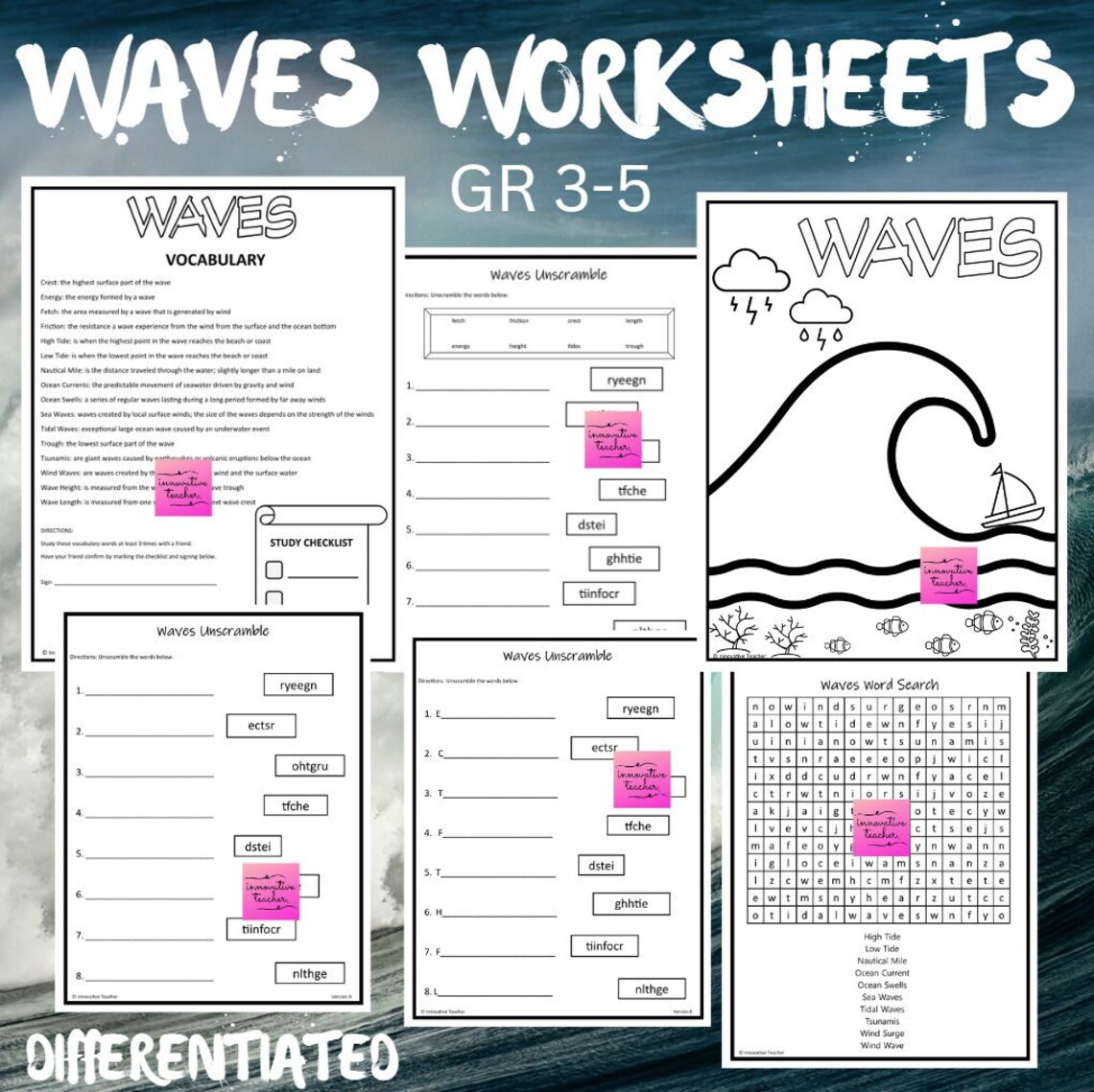 Waves Worksheets Upper Elementary Science - Etsy