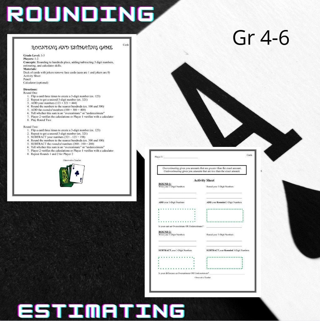 Rounding and Estimating Math Game - Etsy