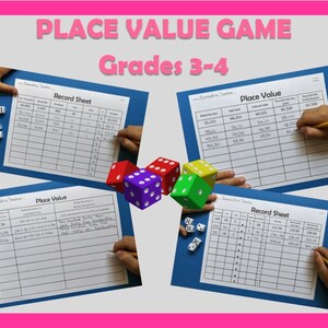 Place Value Dice Math Game Grades 3-4 - Etsy
