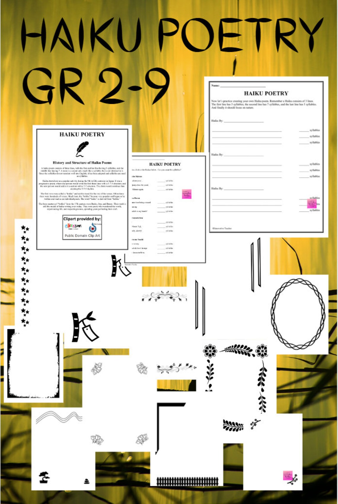 Haiku Poetry Worksheets and Writing Printables - Etsy