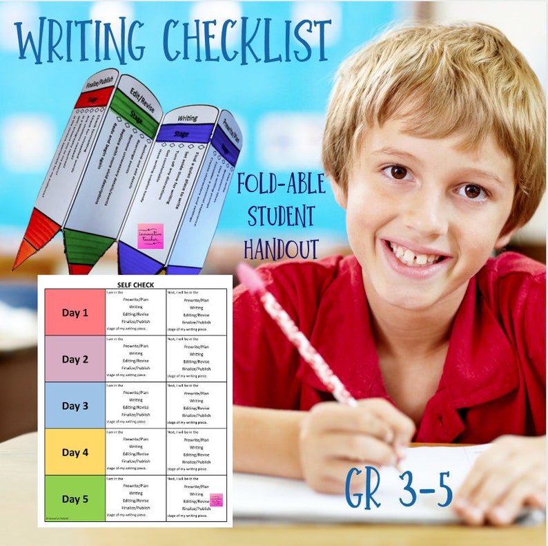Writing Checklist - Process and Stages - Etsy