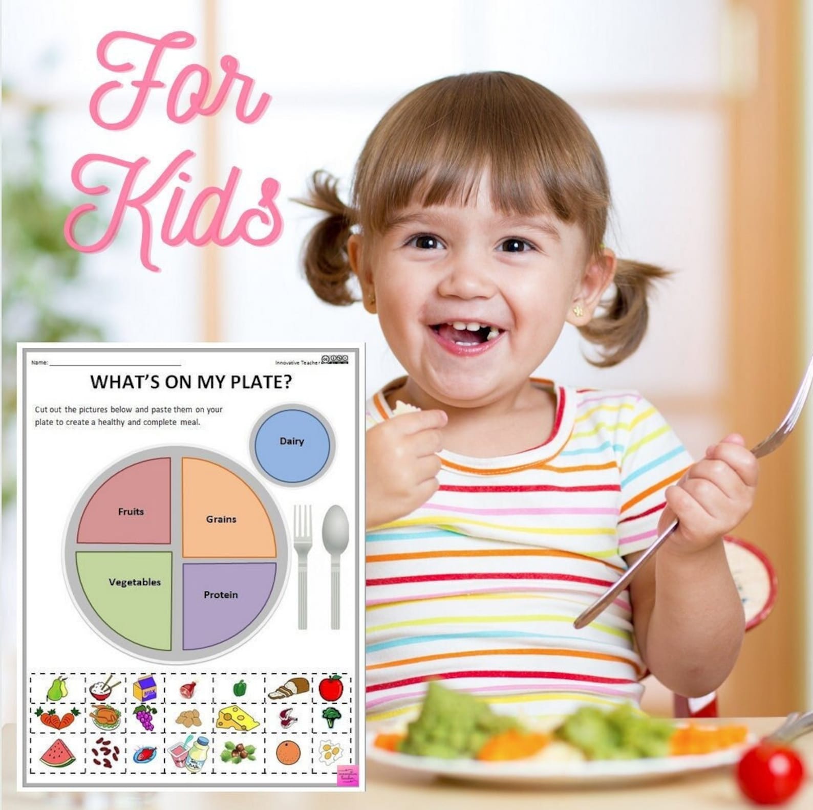 Nutritional Health Worksheets - What's on My Plate? - Etsy