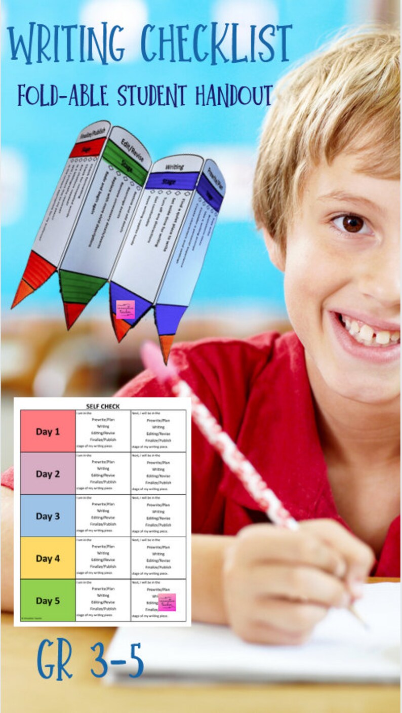 Writing Checklist - Process and Stages - Etsy