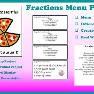 Fractions Math Project Based Learning - Etsy