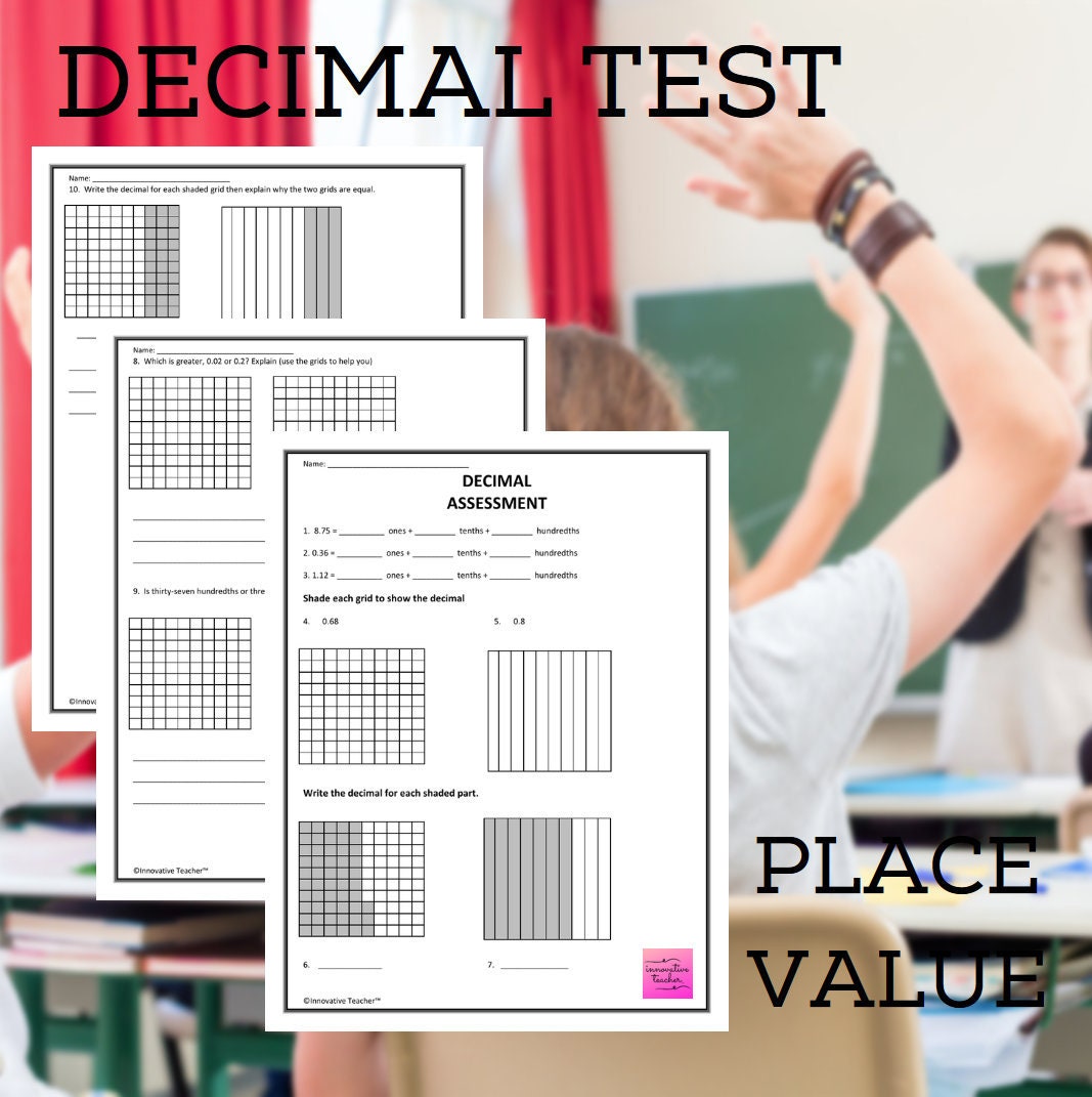 Decimal Place Value Math Assessment | Etsy