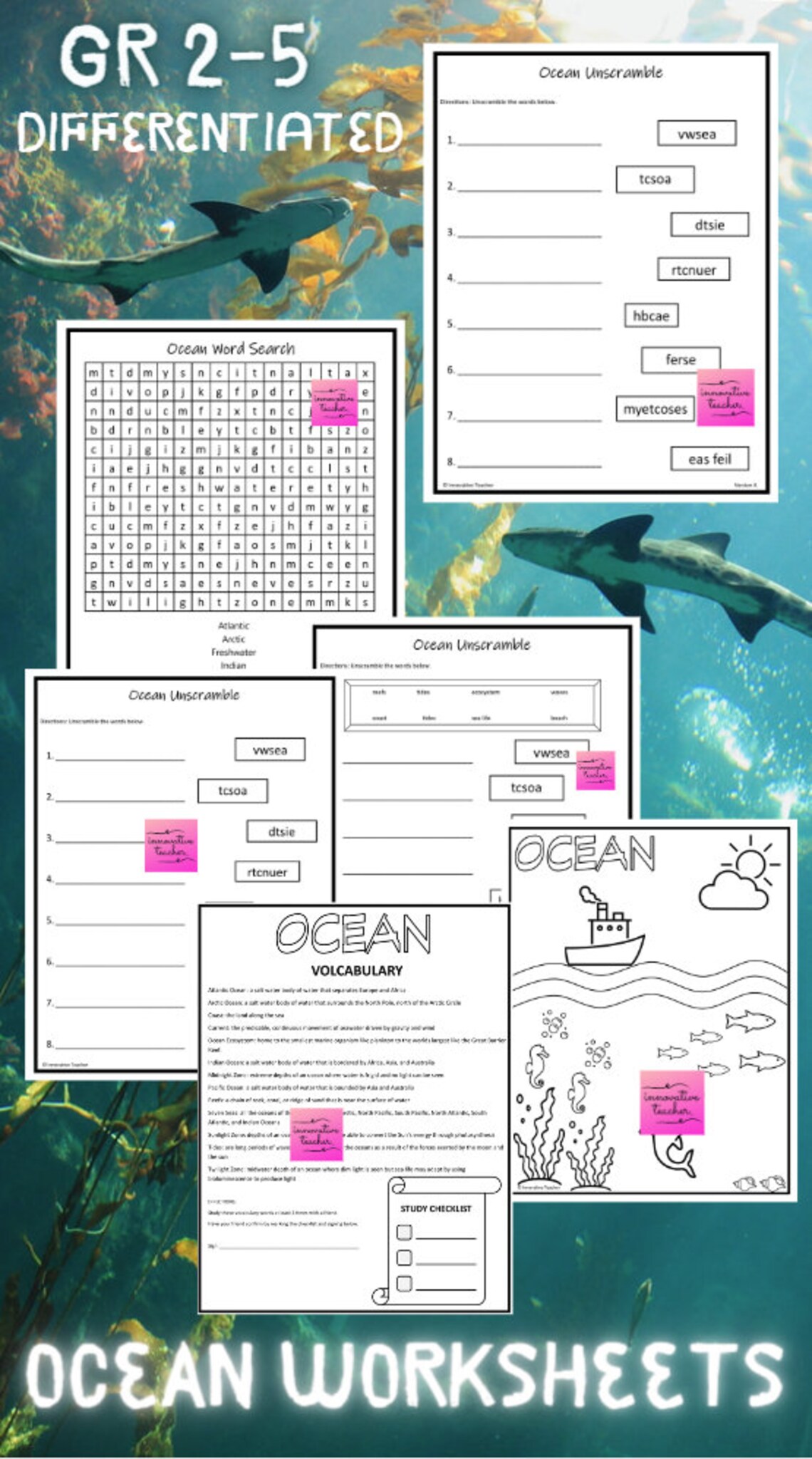 Ocean Printable Worksheets - Etsy