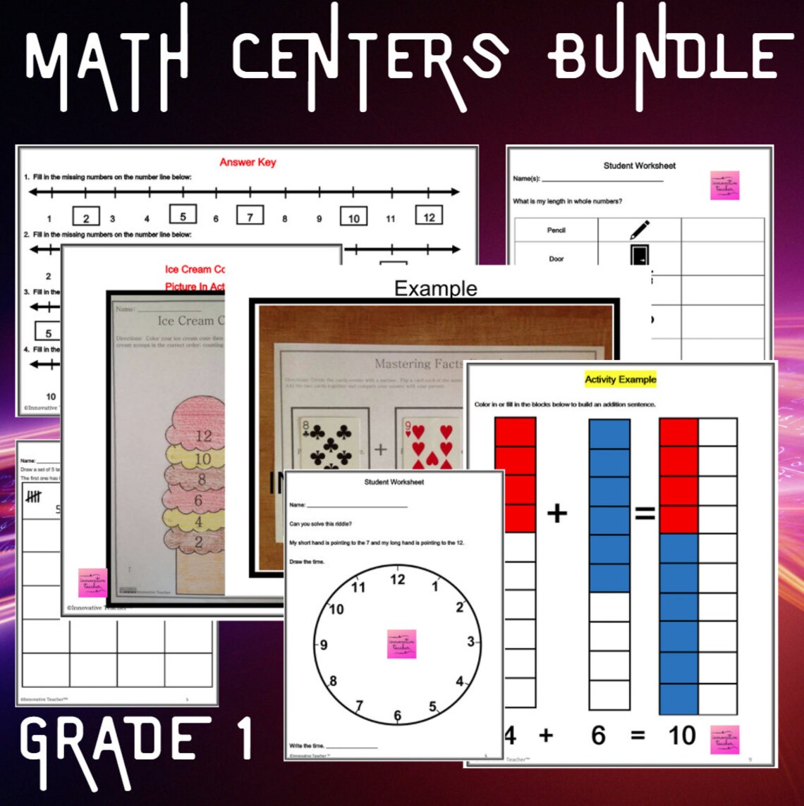 Grade 1 Math Centers BUNDLE - Etsy