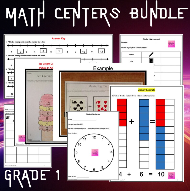 Grade 1 Math Centers BUNDLE - Etsy