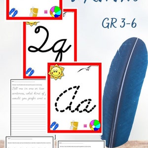 Cursive Letters Wall Classroom Decor & Worksheets | Beach Themed - Etsy