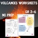 Volcanoes NO PREP Science Worksheets - Etsy
