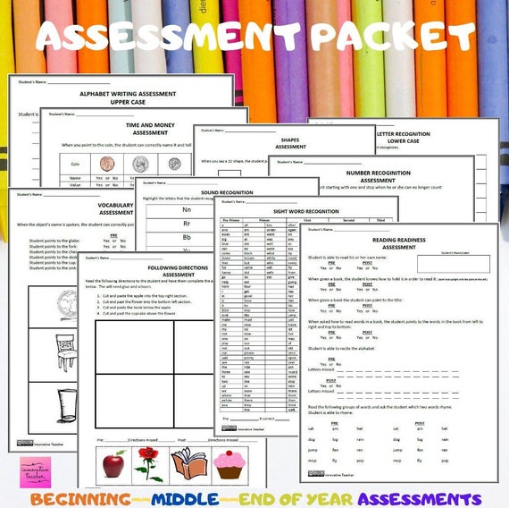 Kindergarten Readiness Assessment Packet-easy TO USE - Etsy