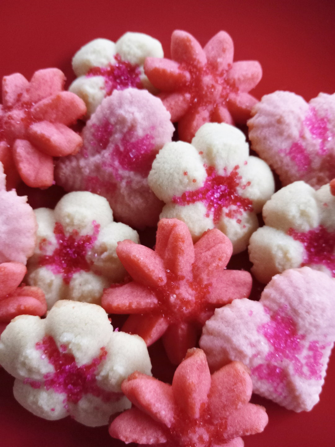 VALENTINE SPRITZ COOKIES - 3 Dozen Homemade Fresh Valentine Almond ...