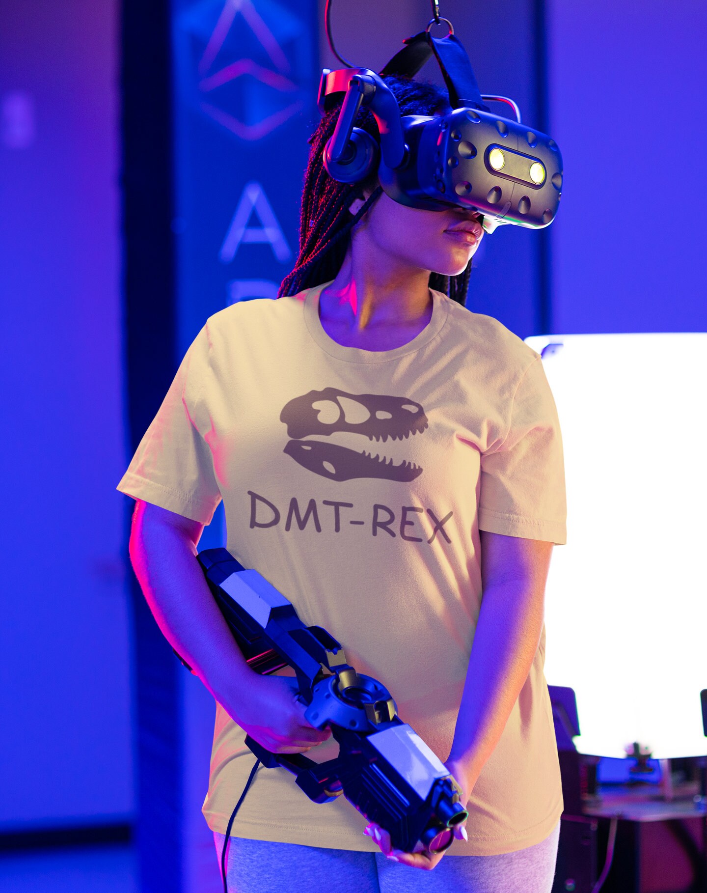 DMT-REX Yellow Graphic T-shirt on a Unisex Bella Canvas Tee From Rick ...