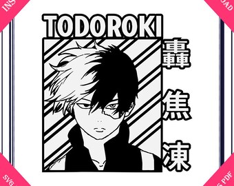Todoroki Silhouette Svg - Etsy
