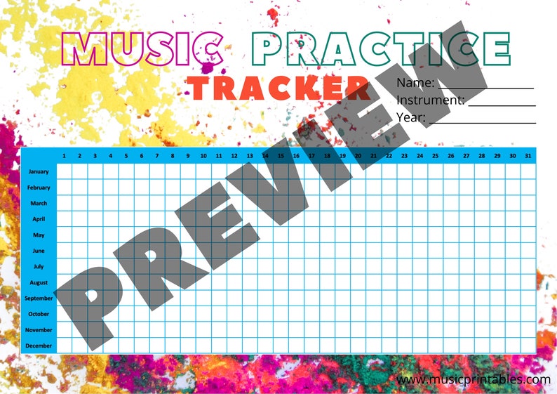 Music Practice Tracker - Etsy