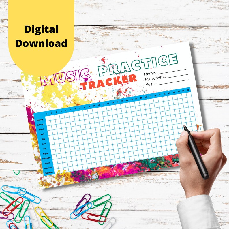 Music Practice Tracker - Etsy