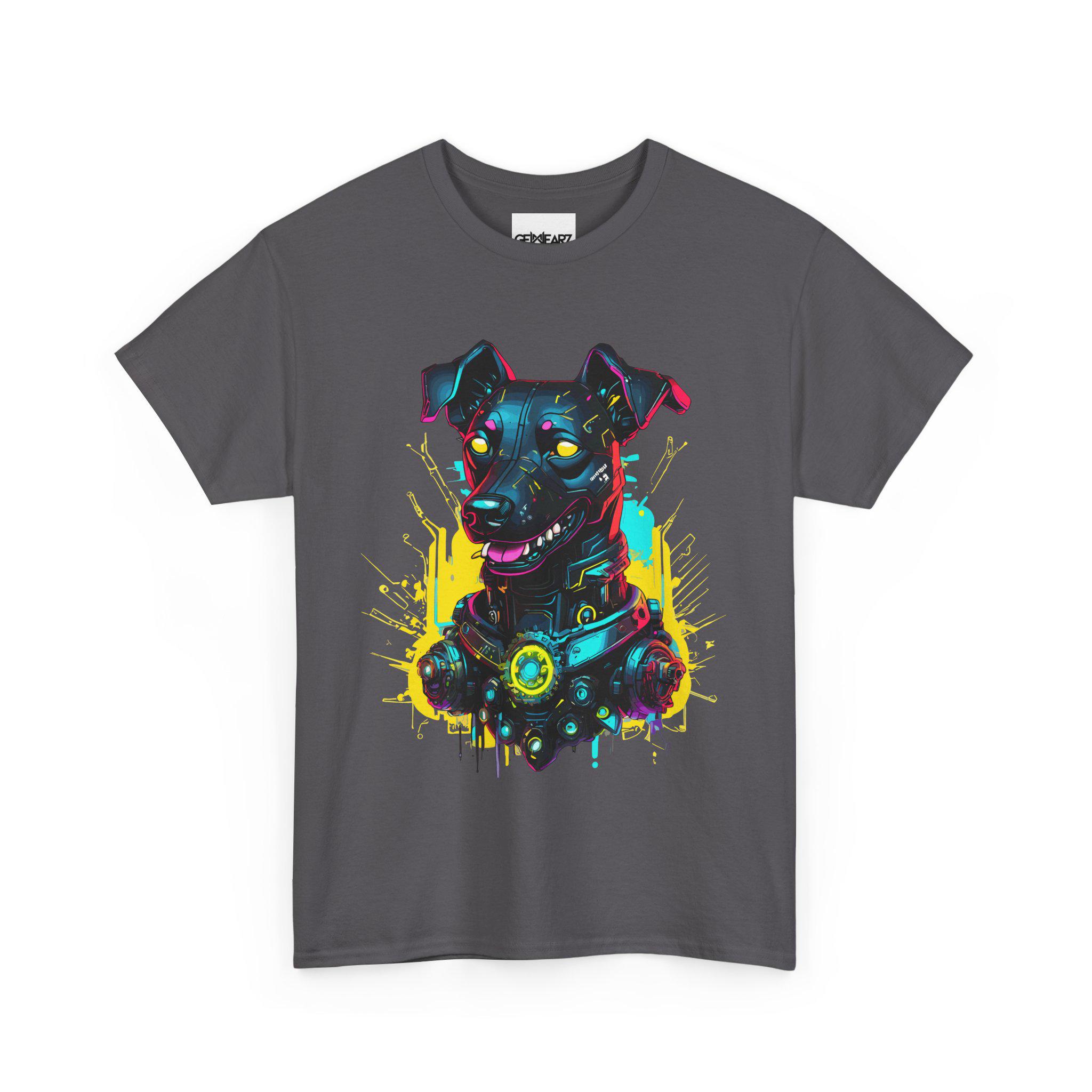 Cyberpunk Dog Art Print Futuristic Robotic Pup Design With Neon Colors ...