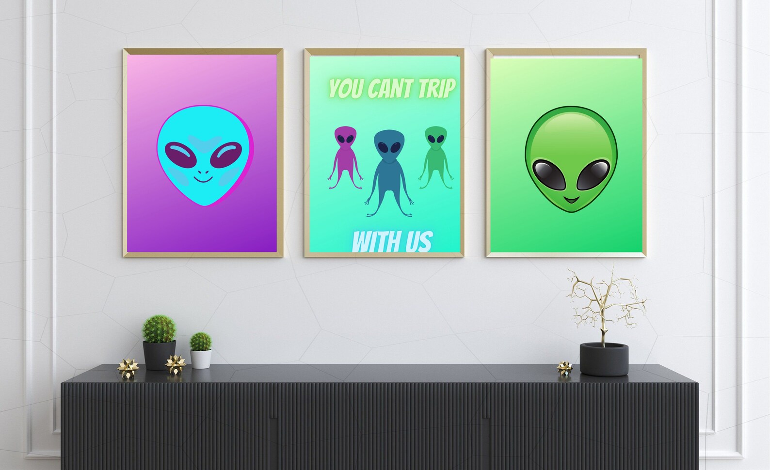 Trippy Alien Wall Art Extraterrestrial Wall Art Outer Space - Etsy
