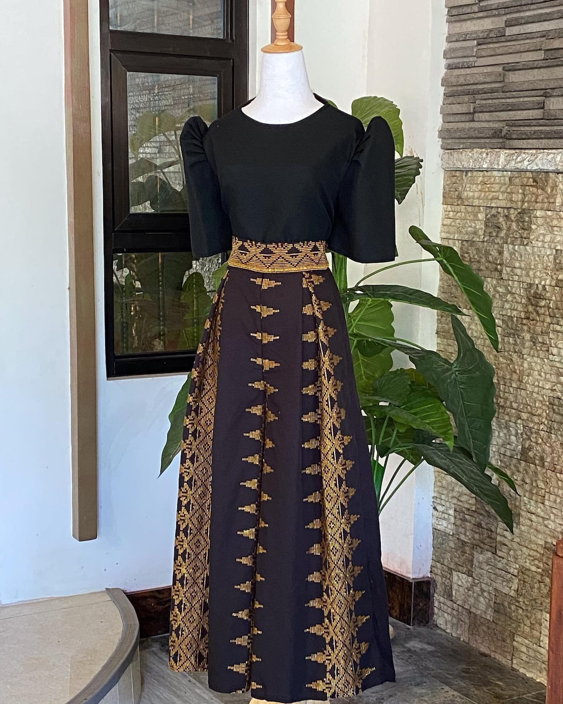 Filipiniana Handweaved Elegant Black Gold - Etsy Canada