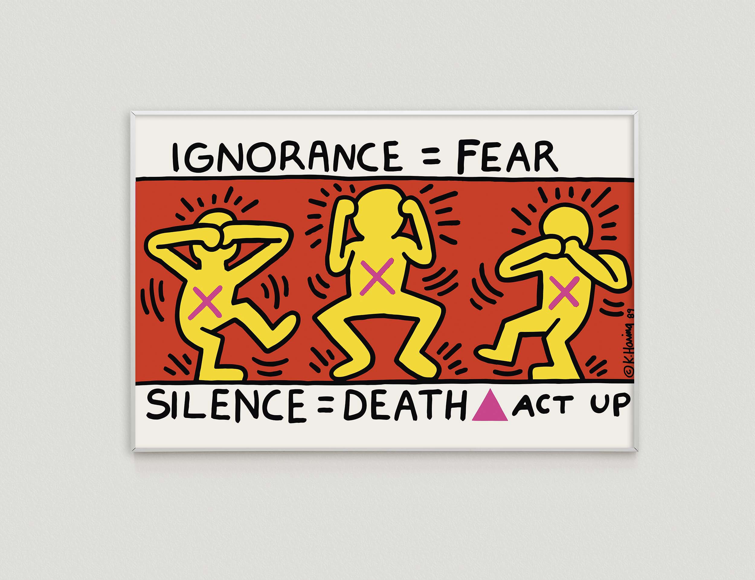 Keith Haring Act up Poster Silence Equals Death Banner - Etsy