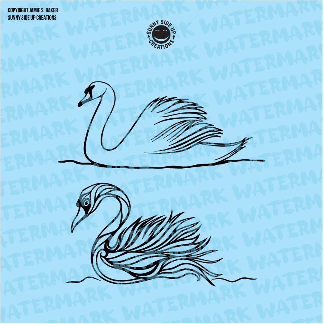 Swan Logo Design for Shirts, Decal - Digital Vector, Photoshop, Svg, Ai ...