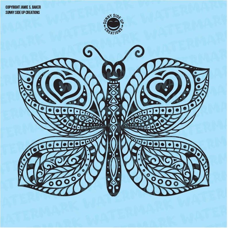 Abstract Handdrawn Butterfly Design for Shirts, Decals, Mugs, Hats ...