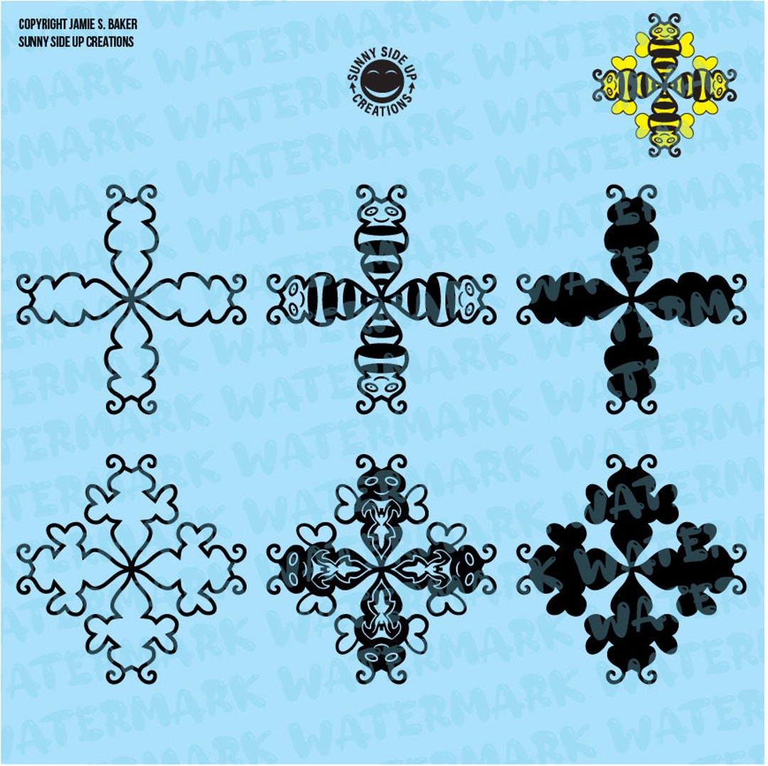 Abstract Bee Flower Design for Shirts, Decals, Mugs, Hat - Digital ...