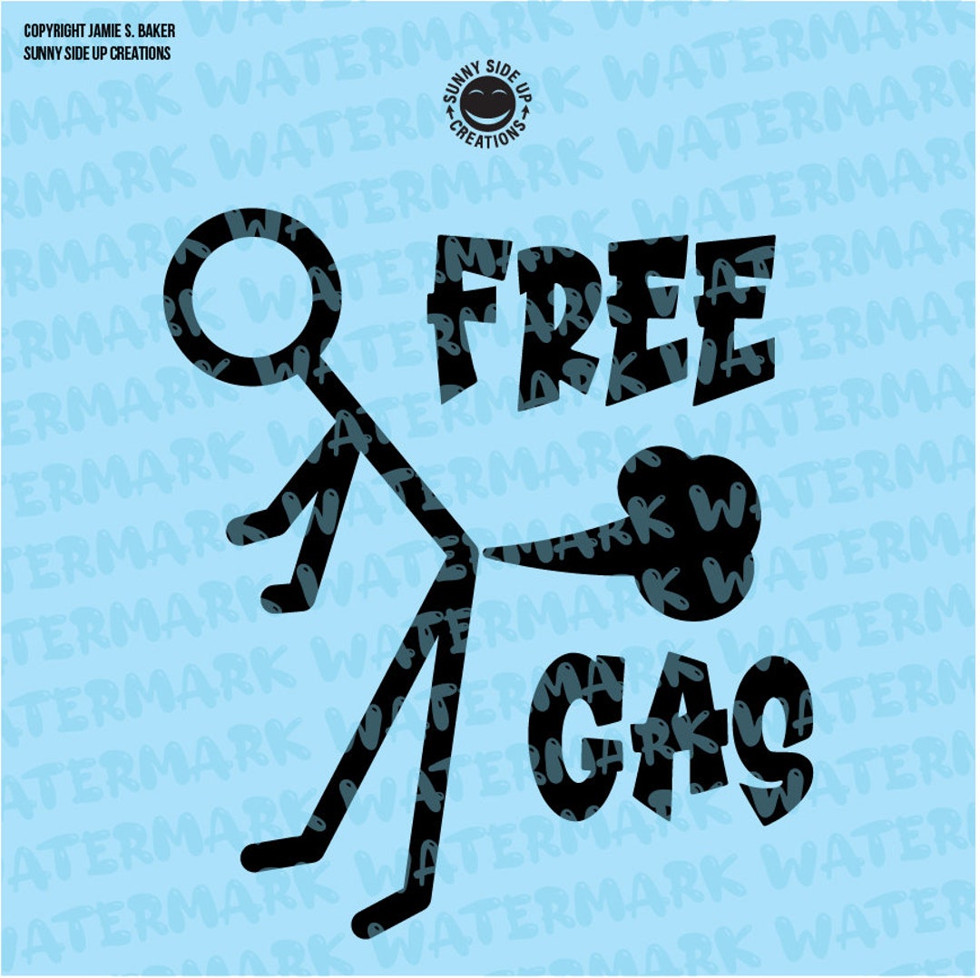 Free Gas Stick Figure Bent Over Design for Shirts, Decal, Hat, Mug ...