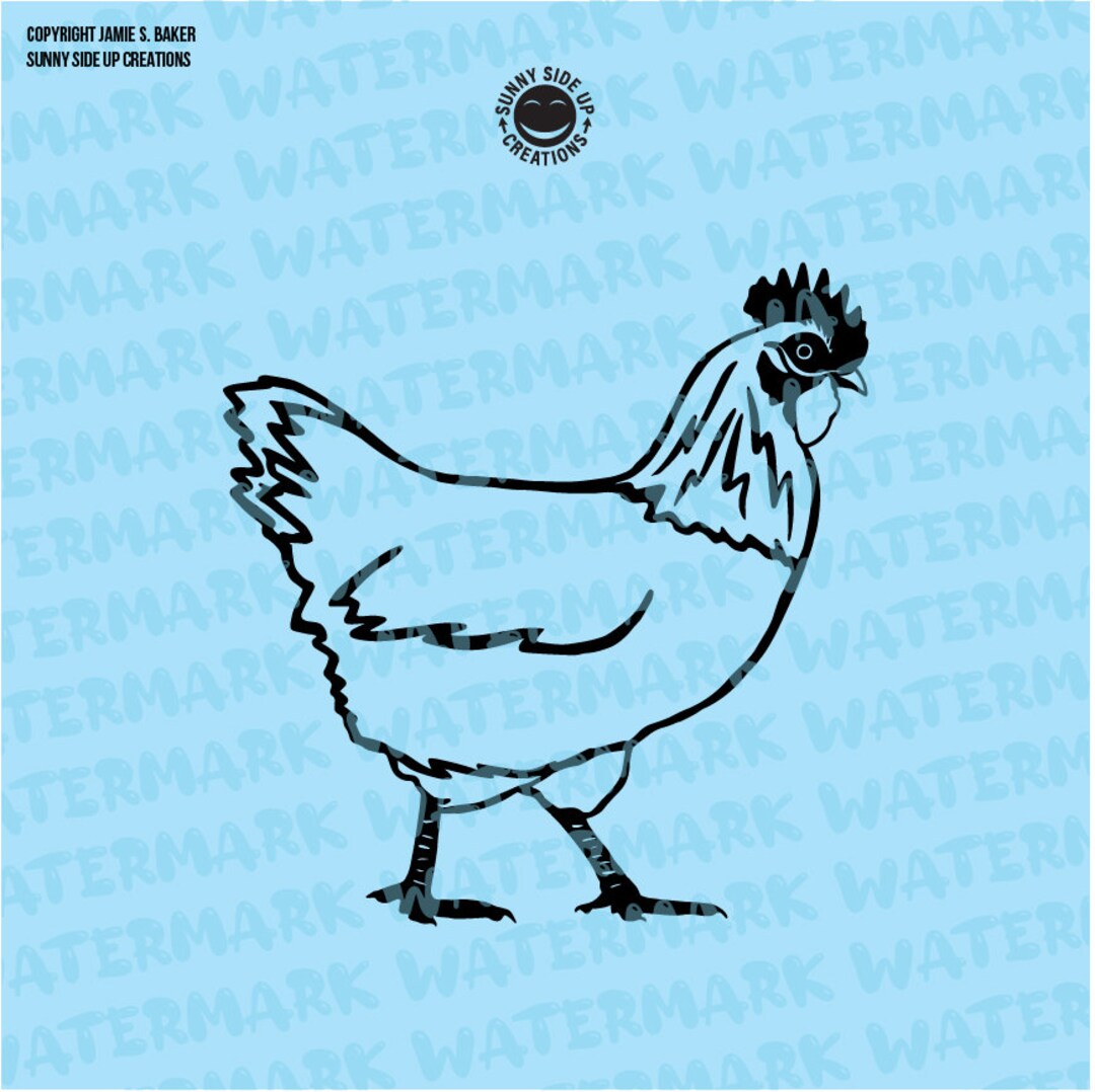 Hand-drawn Chicken, Hen for Shirts, Decal, Mug, Hat - Digital Vector ...