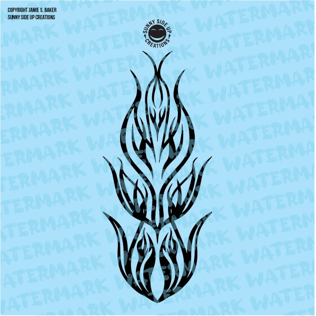 Tribal Pinstripe Flames Design for Shirts, Decal, Mug, Hat - Digital ...