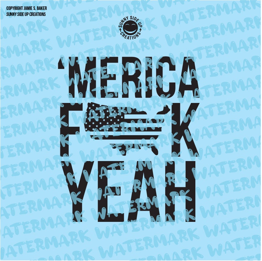 America Fuck Yeah design for shirts decal digital vector | Etsy