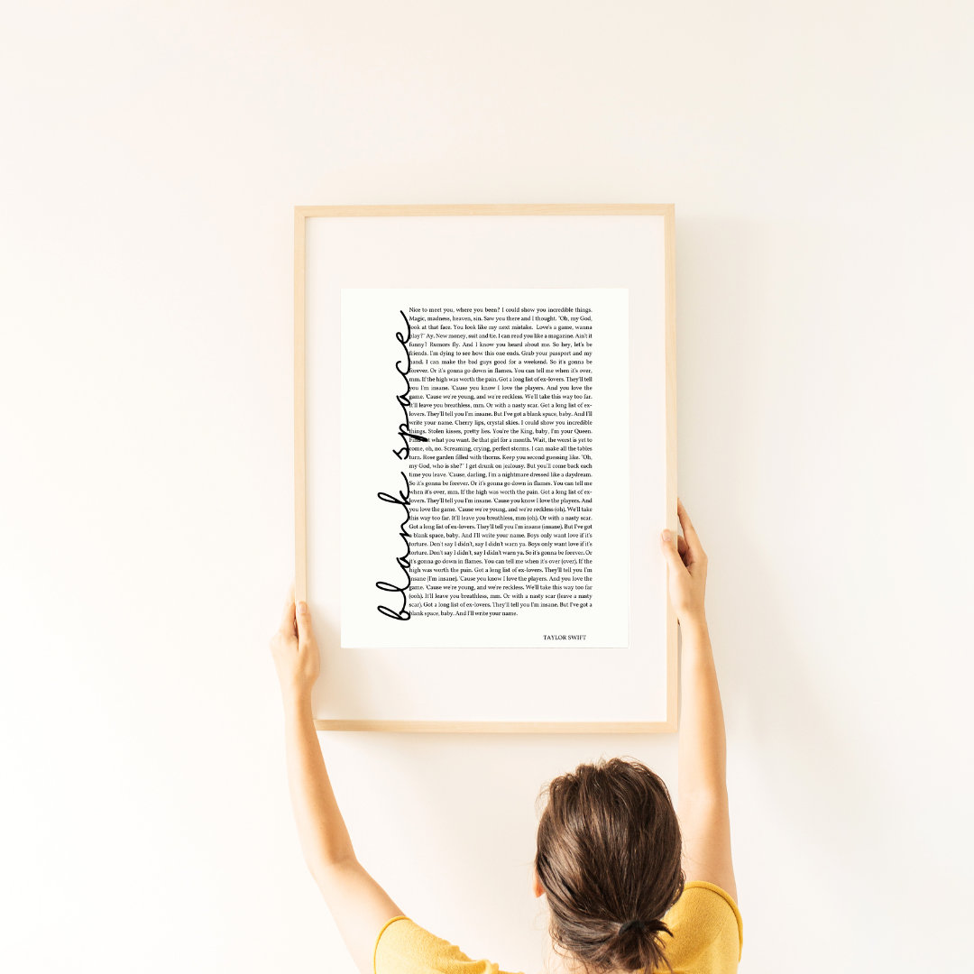Taylor Swift Poster Blank Space Lyrics 1989 Album Poster - Etsy