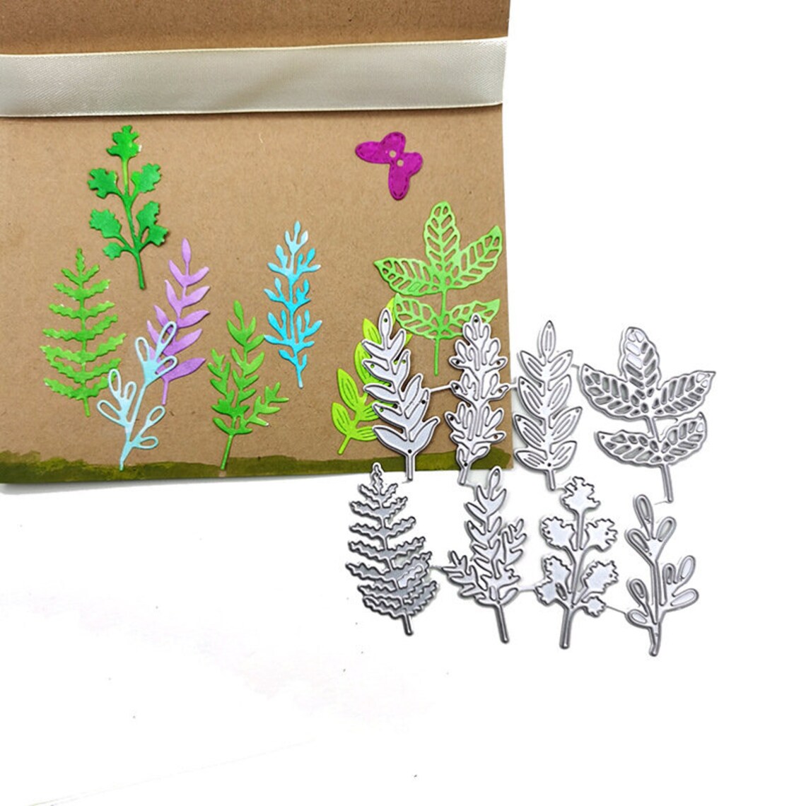 8 Pieces Leaves Metal Cutting Dies, Crafting Dies, Die Cuts for Card ...