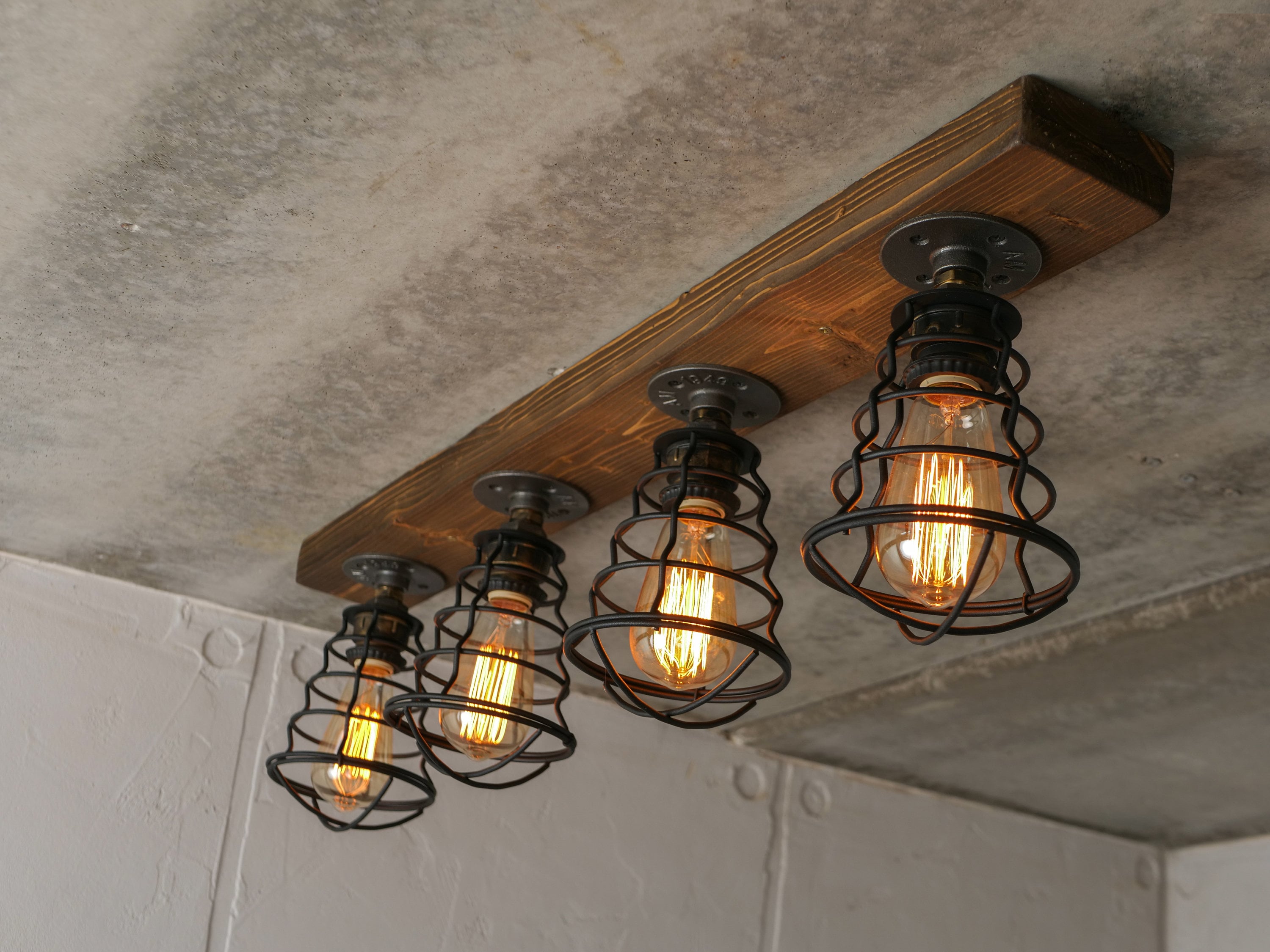 Farmhouse Ceiling Light Wood Cage Light Rustic Chandelier Barn Light - Etsy
