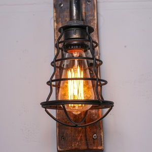 Rustic Wall Lamp Wood Wall Sconce Industrial Hanging Lamp Farmhouse - Etsy