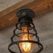Farmhouse Ceiling Light Wood Cage Light Rustic Chandelier Barn Light - Etsy