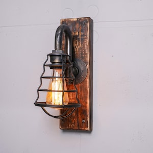 Rustic Wall Lamp Wood Wall Sconce Industrial Hanging Lamp Farmhouse - Etsy