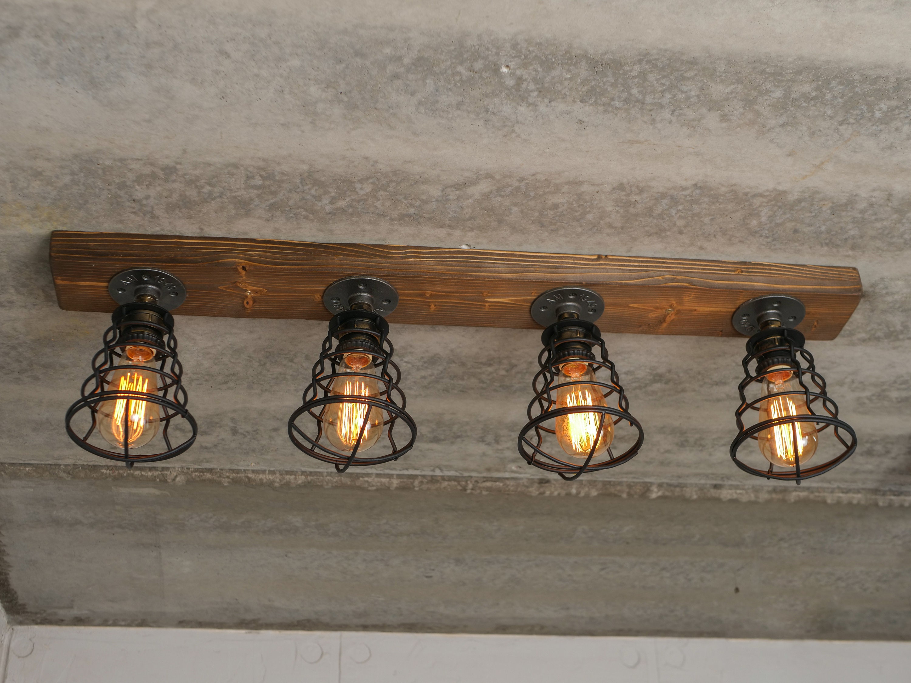Farmhouse Ceiling Light Wood Cage Light Rustic Chandelier Barn Light - Etsy
