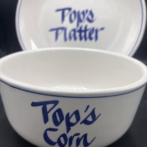 Clay Design Popcorn” Pottery Bowl and Platter / Ceramic Popcorn Set ...