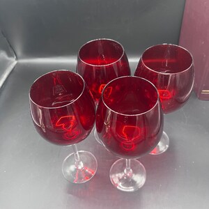 Vintage Ruby Red Glasses/ Wine Red Glasses - Etsy