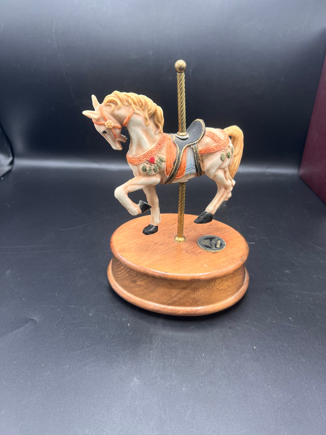 Albert E. Price Carousel Collection Music Box Moving Horse Figurine ...