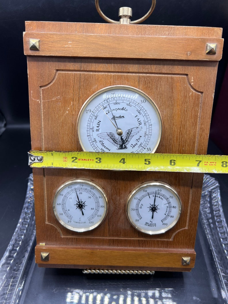 Linden Japan Vintage Weather Station Barometer Thermometer - Etsy
