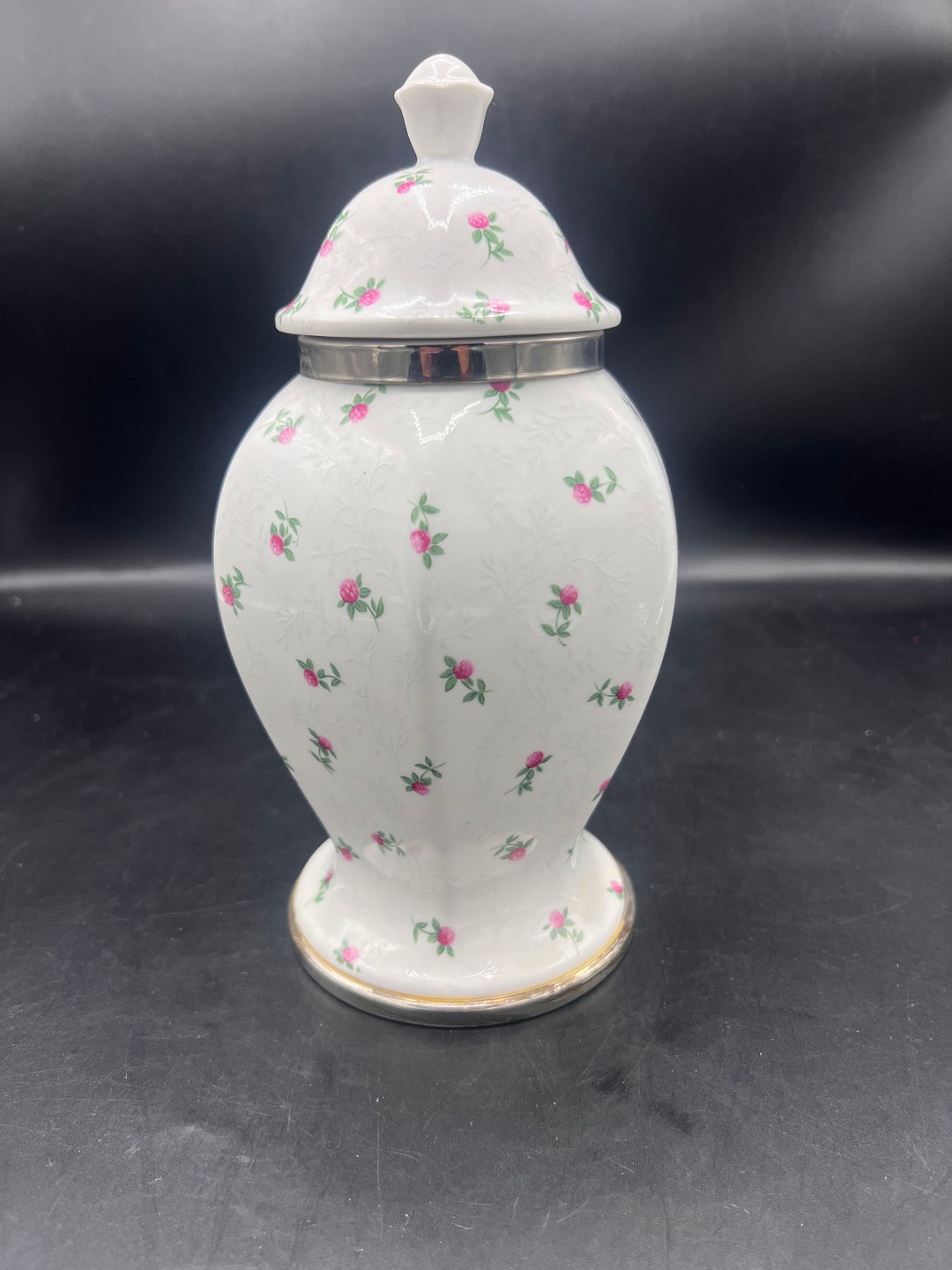 Maurice Duchin Bone China England Vase With Silver Accents, Beautiful ...