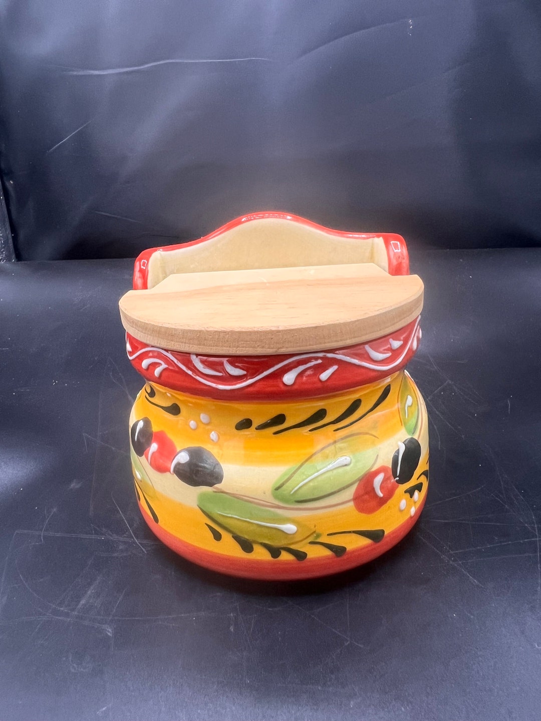 Pier 1 Imports Ceramic “olive” Salt Cellar/ Wall Salt Cellar - Etsy