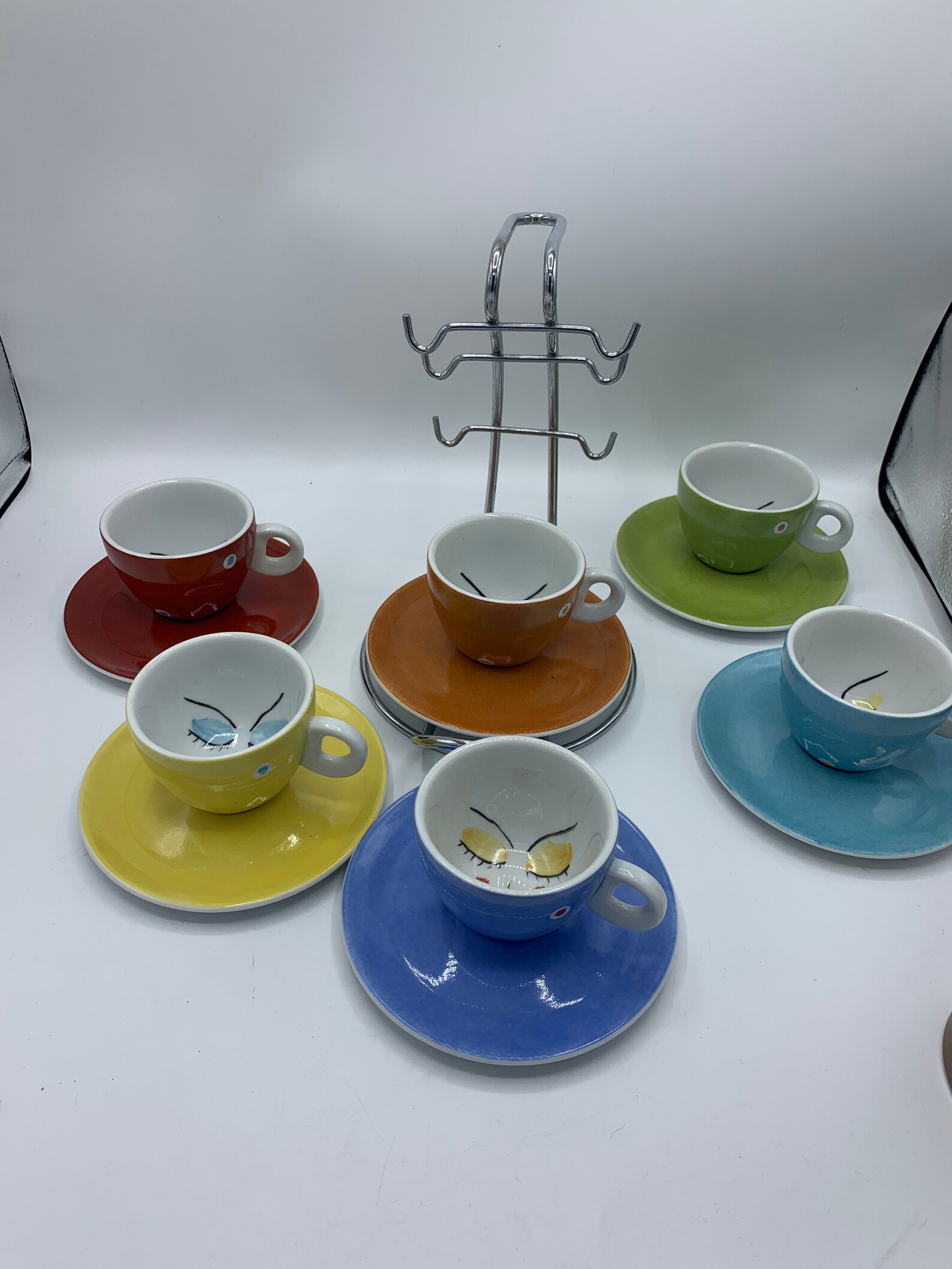 Schmid Vintage Tea Cup Set of 6 With Metallic Retro Holder - Etsy