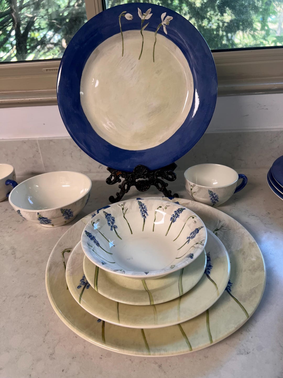 Faïencerie De Gien France Alice, Dinner Set 24 Pieces With Platter and ...