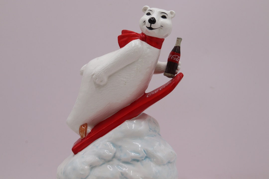 Coca-cola Coke 1995 Always Ski Jumping Ceramic White Polar Bear Bank ...