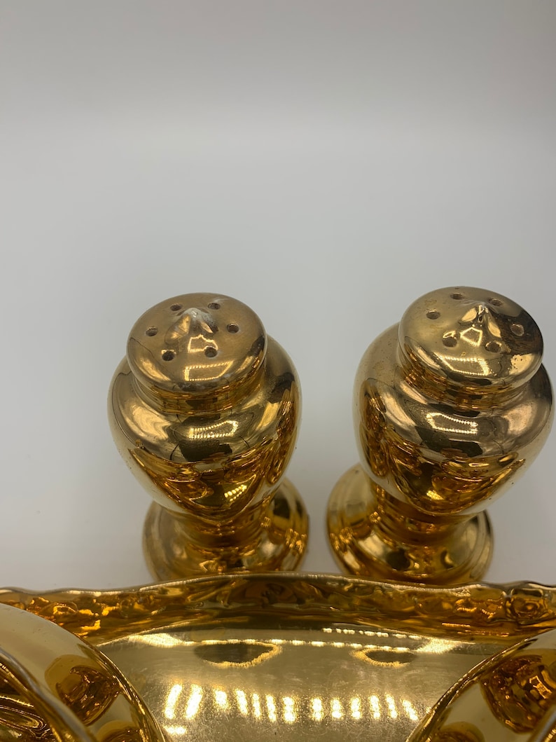Gold Creamer Sugar and Tray Salt and Pepper Shakers Eamag Alt Schonwald ...